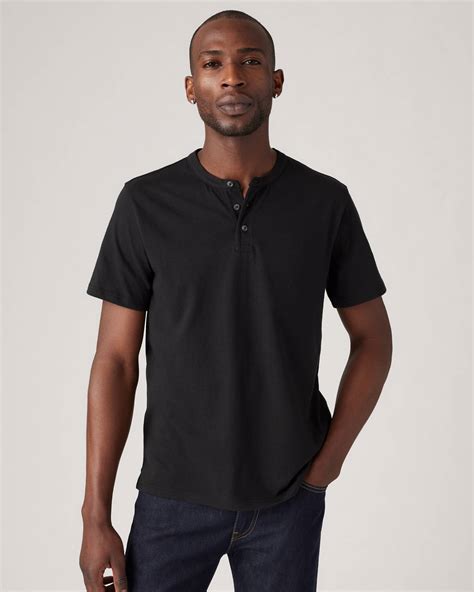 Short Sleeve Housemark Henley Black Levis® Fr