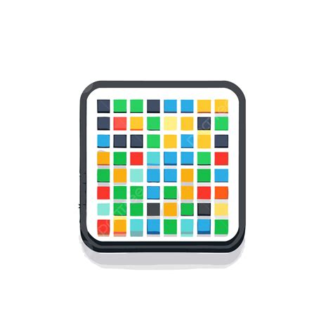 Square App Icon With Many Colored Squares Vector A Simplistic Colorful Icon Of Pixelated On A