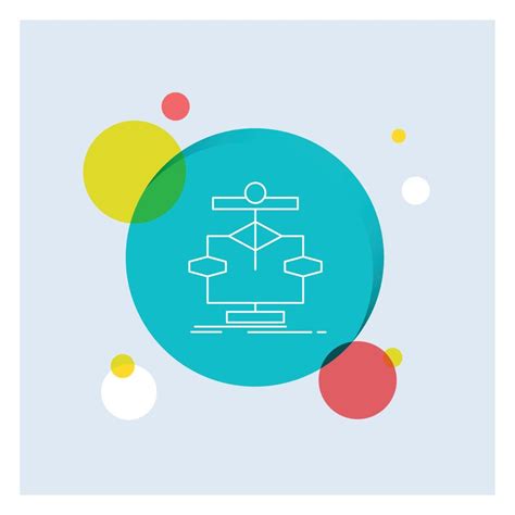 algorithm chart data diagram flow white line icon colorful circle