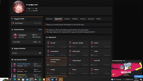 Reported Serejka For Boosted By Cheaters By CxA On Rainbow Six Siege Reputation Gg