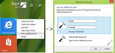 TIP Enable Run As Different User For Start Screen Pinned Applications