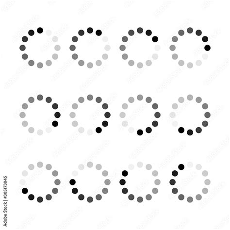 Loading Bar Progress Icon Step By Step Webside Set Symbol Round Loader Stock Vector Adobe Stock