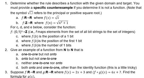 Solved Determine Whether The Rule Describe A Function With