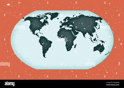 World Map Poster Kavrayskiy Vii Pseudocylindrical Projection Vintage