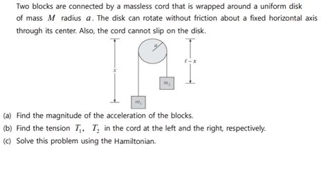 solved two blocks are connected by a massless cord that is