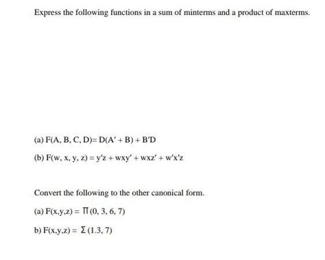 [solved] Express The Following Functions In A Sum Solutioninn