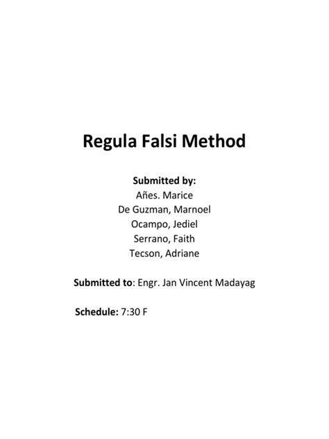 Regula Falsi Method Pdf Theoretical Computer Science Areas Of