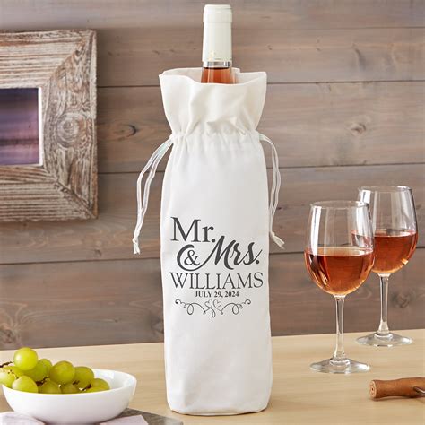Newlywed Personalized Wine Bag At