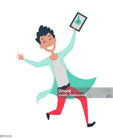 실험실에서 젊은 과학자 캐릭터 실험실에서 의사 연구 교수의 작업에서 성공 과학자의 고정 관념 흰색 배경에서 격리된 벡터 그림 개발에 대한 스톡 벡터 아트 및 기타 이미지