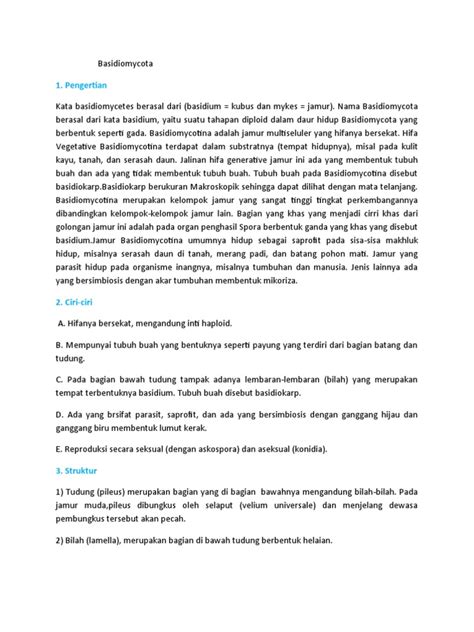 Materi Basidiomycota Pdf