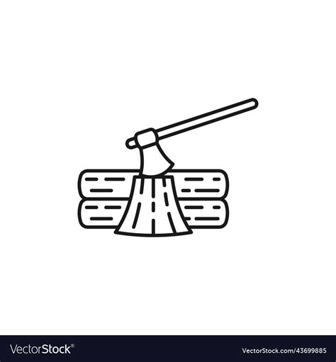 Tree Cutting Line Art Icon Design Template Vector Image