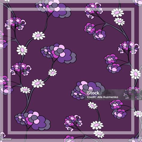 커건 반다나 스카프 손수건 목도리 목스카프 프린트 직물 섬유 실크 제품에 대한 장식과 제곱 패턴 추상적인 꽃이 있는 페이즐리 벡터 플로럴 포크 트레이스 0명에 대한 스톡