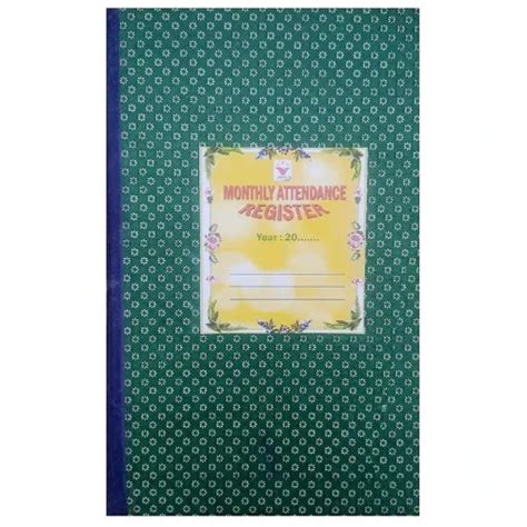 Monthly Attendance Register 2 Quire 100 Pages Hard Bound Office