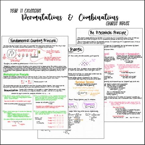 11 Ext Math Hsc Permutations And Combinations Notes Etsy