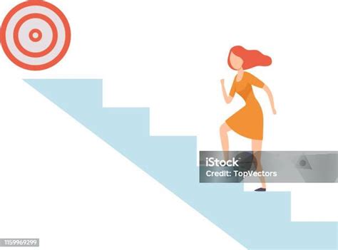 비즈니스 맨 목표 비즈니스 경력 개발 벡터 일러스트레이션으로 커리어 사다리를 이동 개념에 대한 스톡 벡터 아트 및 기타 이미지 개념 개발 거리 Istock