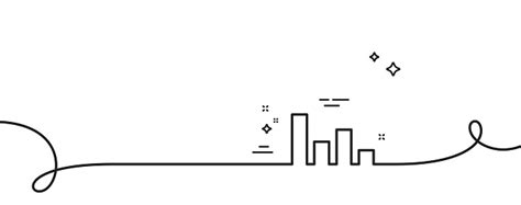 Histogram Chart Line Icon Financial Graph Continuous Line With Curl Vector Stock Illustration