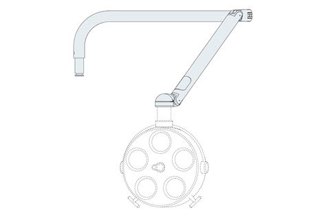 Spring Articulated Arm For Lamp Without Terminal Arms Mounts