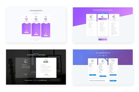 20 Pricing Table Widget Design For Web Ui Kit Websites Ux And Ui Kits Ft Package And Widgets