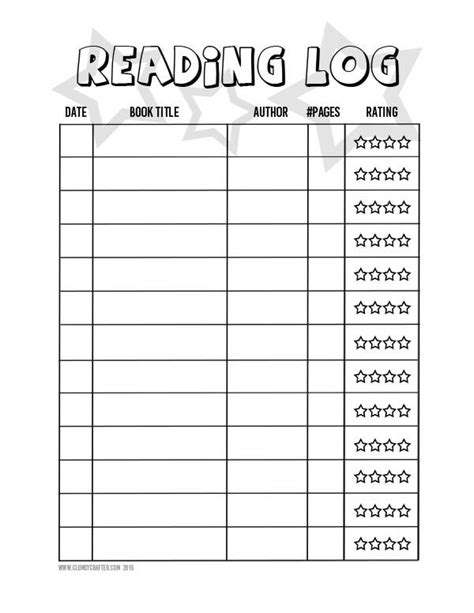 Free Printable Reading Log Clumsy Crafter Reading Log Printable Reading Log Homeschool Reading