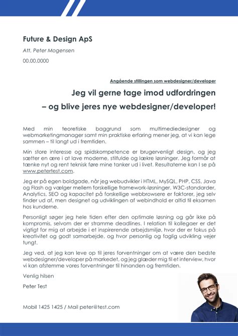 Webdesignerdeveloper Skrivansøgning