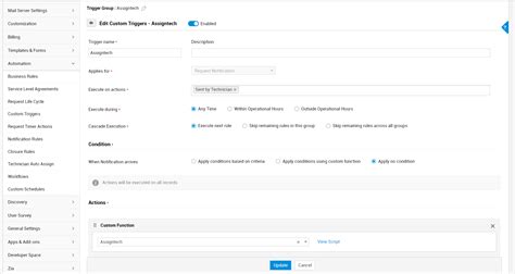 Script To Automatically Assign A Technician To An Unassigned Request