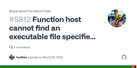 function host cannot find an executable file specified as custom