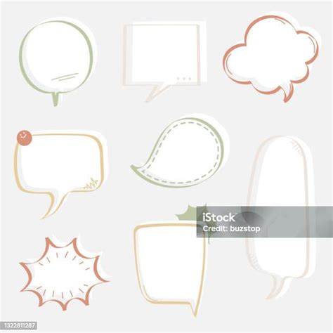 손 그리기 프레임 테두리 빈 음성 버블 풍선의 컬렉션 세트 생각 말하기 이야기 텍스트 상자 배너 Brand Name Online