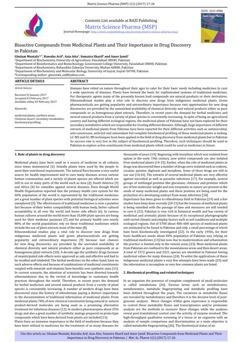 Pdf Bioactive Compounds From Medicinal Plants And Their Importance In