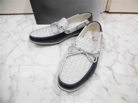 品箱付 Lanvin En Bleu ランバン オン ブルー デッキシューズ 26 0㎝ スリッポン スニーカー 靴 革靴 ホワイト 男性用