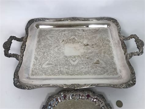 Wm Rogers Silverplate Footed Tray And Wallace Silverplate Tray