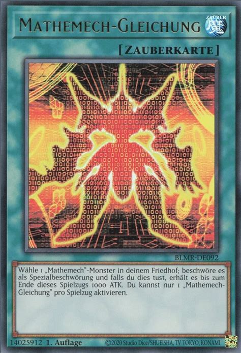 Recollectibles Sammelkarte Yugioh Karte Mathemech Gleichung Deutsch Yu Gi Oh Karte Blmr De092
