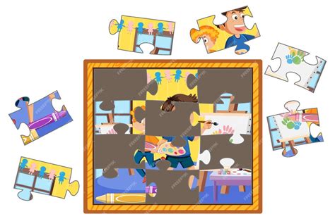 Premium Vector Photo Jigsaw Puzzle Game Template