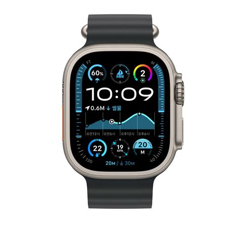 49mm 블랙 오션 밴드 익스텐션 내추럴 티타늄 마감 Apple Kr