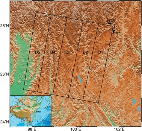 The Coverage Of The Real Sar Interferograms Used In This Paper The Download Scientific Diagram