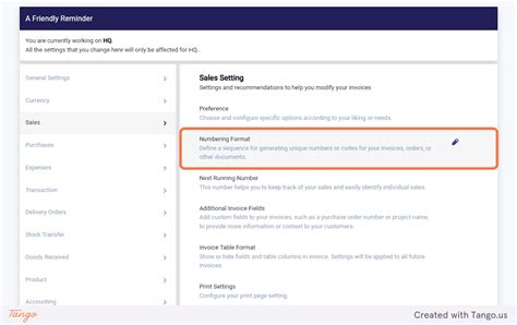 How To Set Reference Numbering Format New Vers Biztory