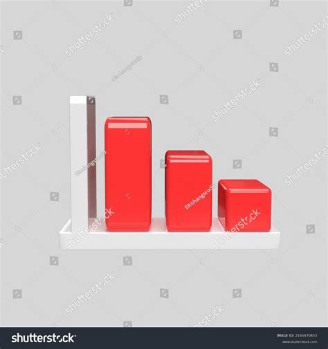 Decrease Graph 3d Model Cartoon Style Stock Illustration 2165470453