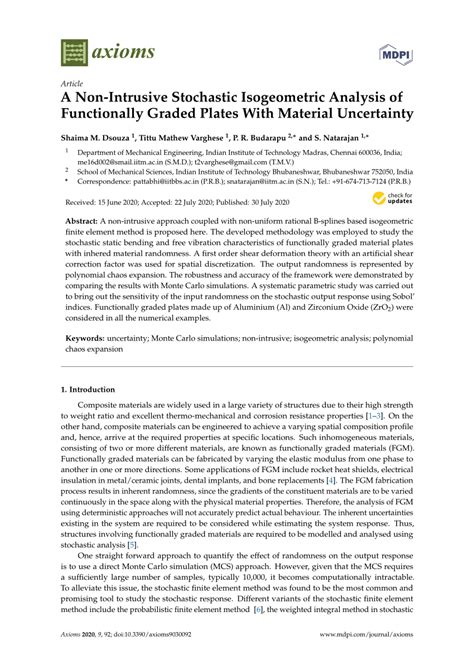 Full Article A Non Intrusive Stochastic Isogeometric Analysis Of