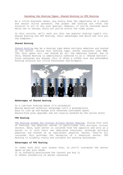 Decoding The Hosting Types Shared Hosting Vs Vps Hosting