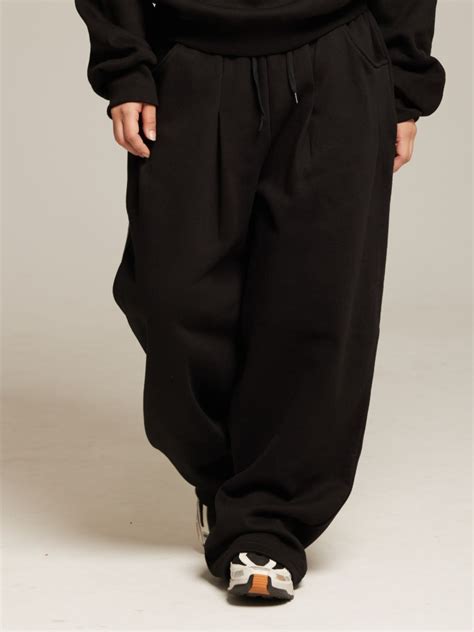 필립페이커 와이드 자이언트 핏 벌룬 스웻 팬츠 블랙