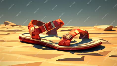 Premium Photo | Sandels low poly