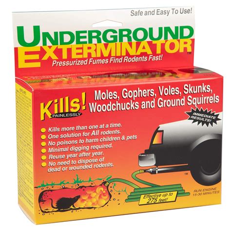 Underground Exterminator Mole And Gopher Killer Car Exhaust Pipe Attachment To Gas And