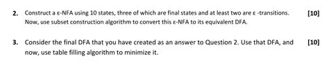 solved 2 10 construct a ε nfa using 10 states three of