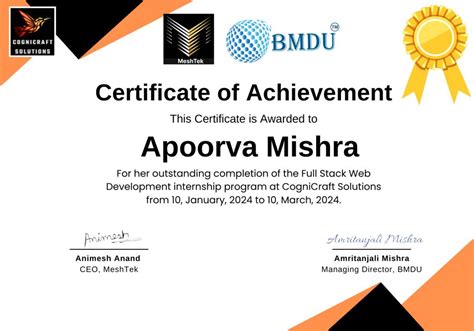 Apoorva Mishra On Linkedin Fullstackdevelopment Internshipcompletion Cognicraftsolutions