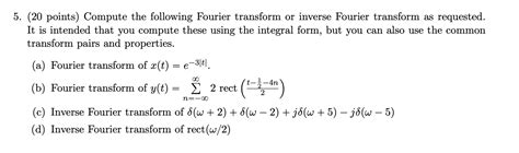 Solved Points Compute The Following Fourier Chegg