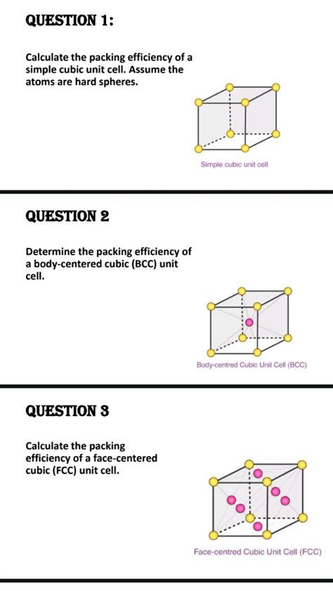 QUESTION 1 Calculate The Packing Efficiency StudyX