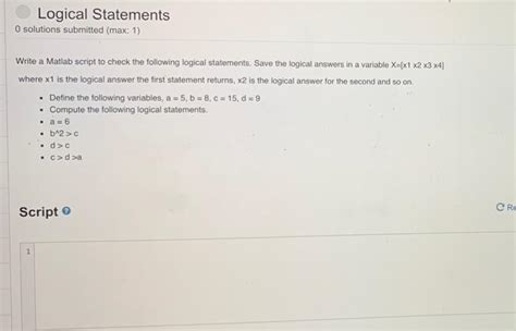 Solved Logical Statements O Solutions Submitted Max Chegg
