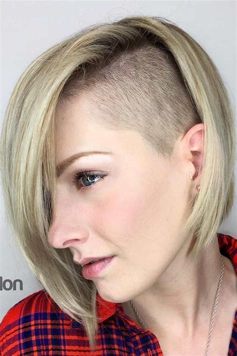 Chic Half Shaved Bob Halfshavedhead Hairstyles Undercut Half Shaved