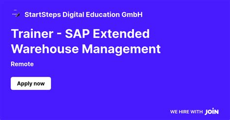 Startsteps Digital Education Remote Trainer Sap Extended Warehouse Management
