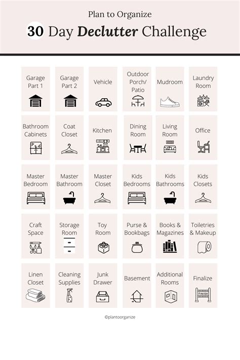 30 Day Declutter Challenge To Simplify • Plan To Organize