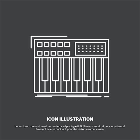 Synth Keyboard Midi Synthesiser Synthesizer Icon Line Vector Symbol For Ui And Ux Website
